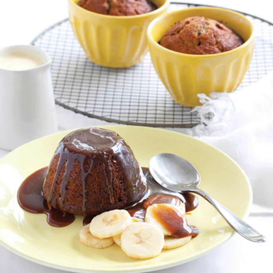 Dole NZ - Banana and Date Puddings with Toffee-Rum Sauce
